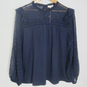 Fat Face | Tops | New Fat Face Stella Womens 2 Navy Blue Ls Star ...